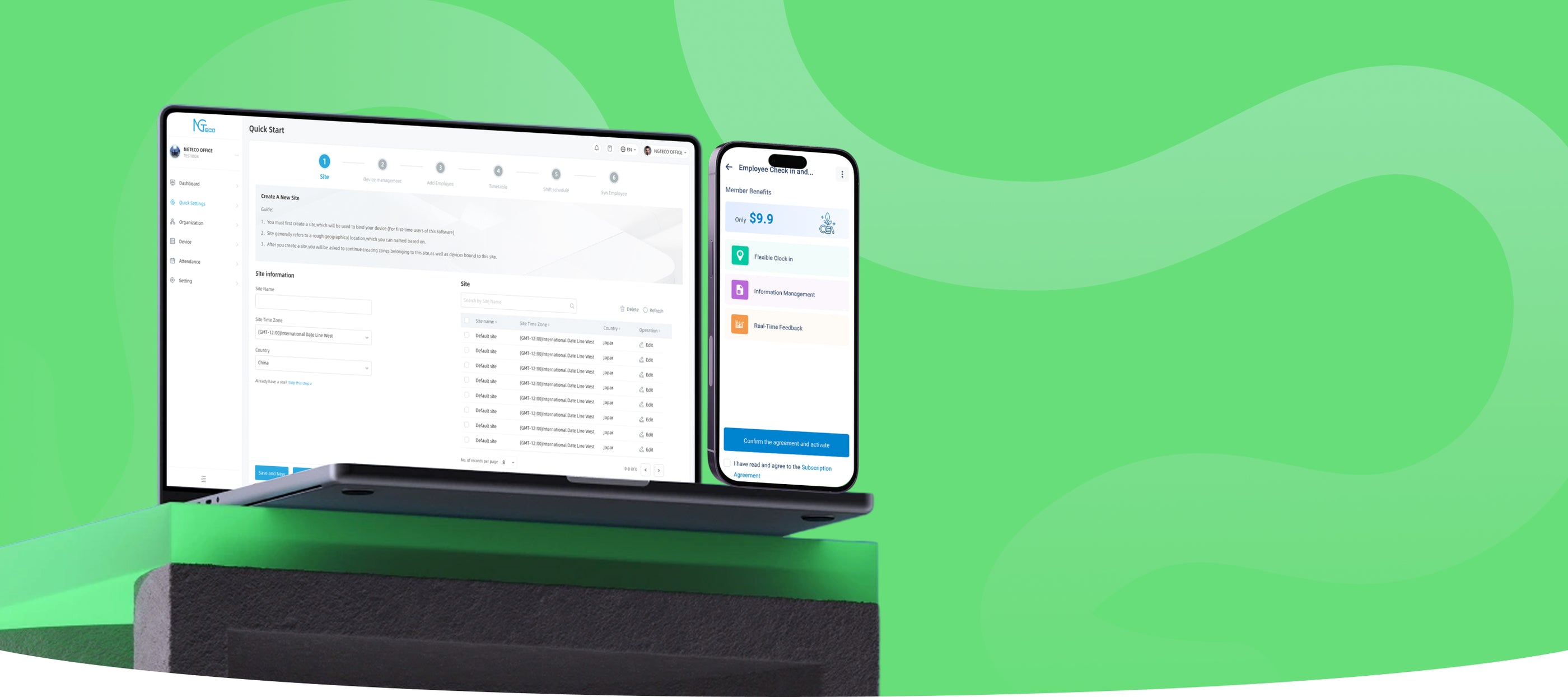 Cloud Time Clock TC7 | Biometric Attendance System – NGTECO