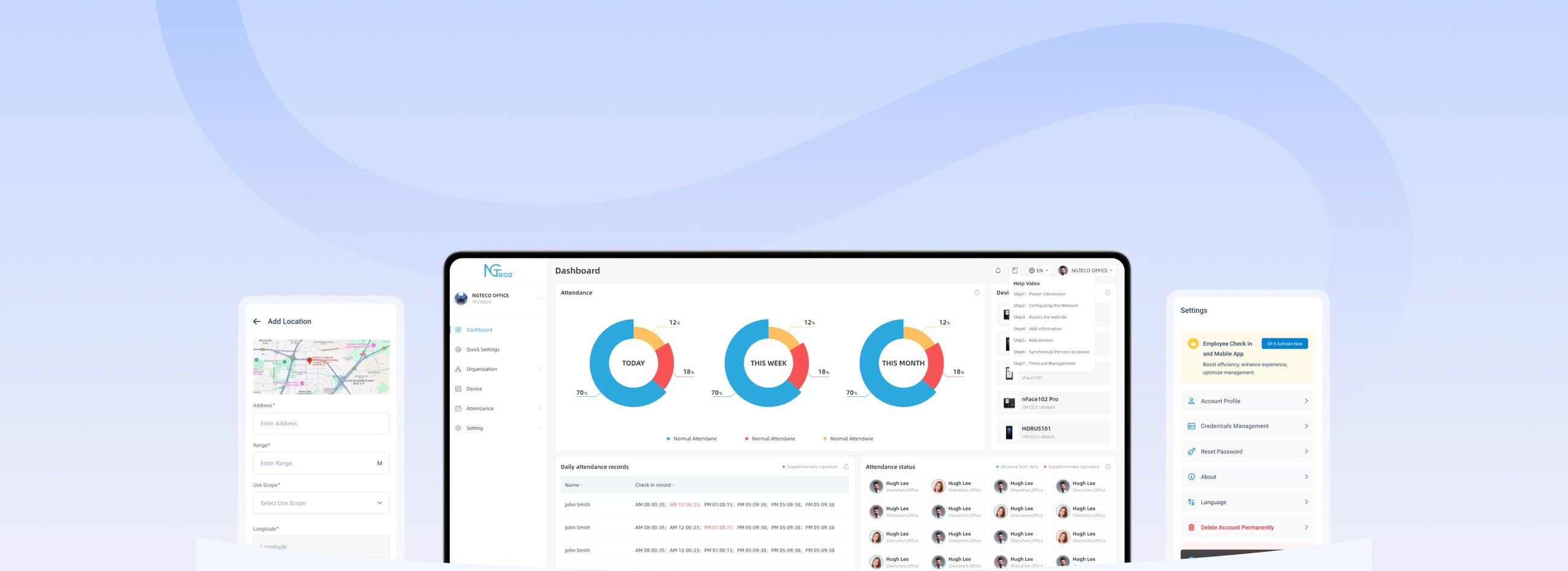 Cloud Time Clock TC7 | Biometric Attendance System – NGTECO